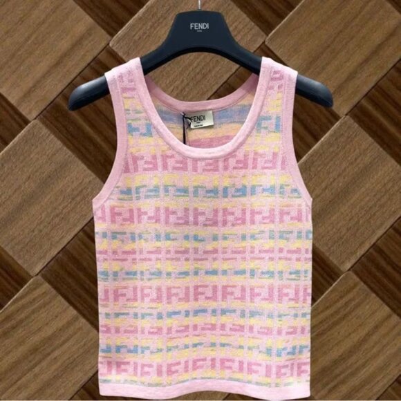 Fendi | Tops | Fendi Pink Multicolor Tank Top | Poshmark